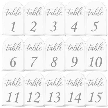 25 Pack Clear Acrylic Arch Signs, DIY Table Numbers for Weddings ...