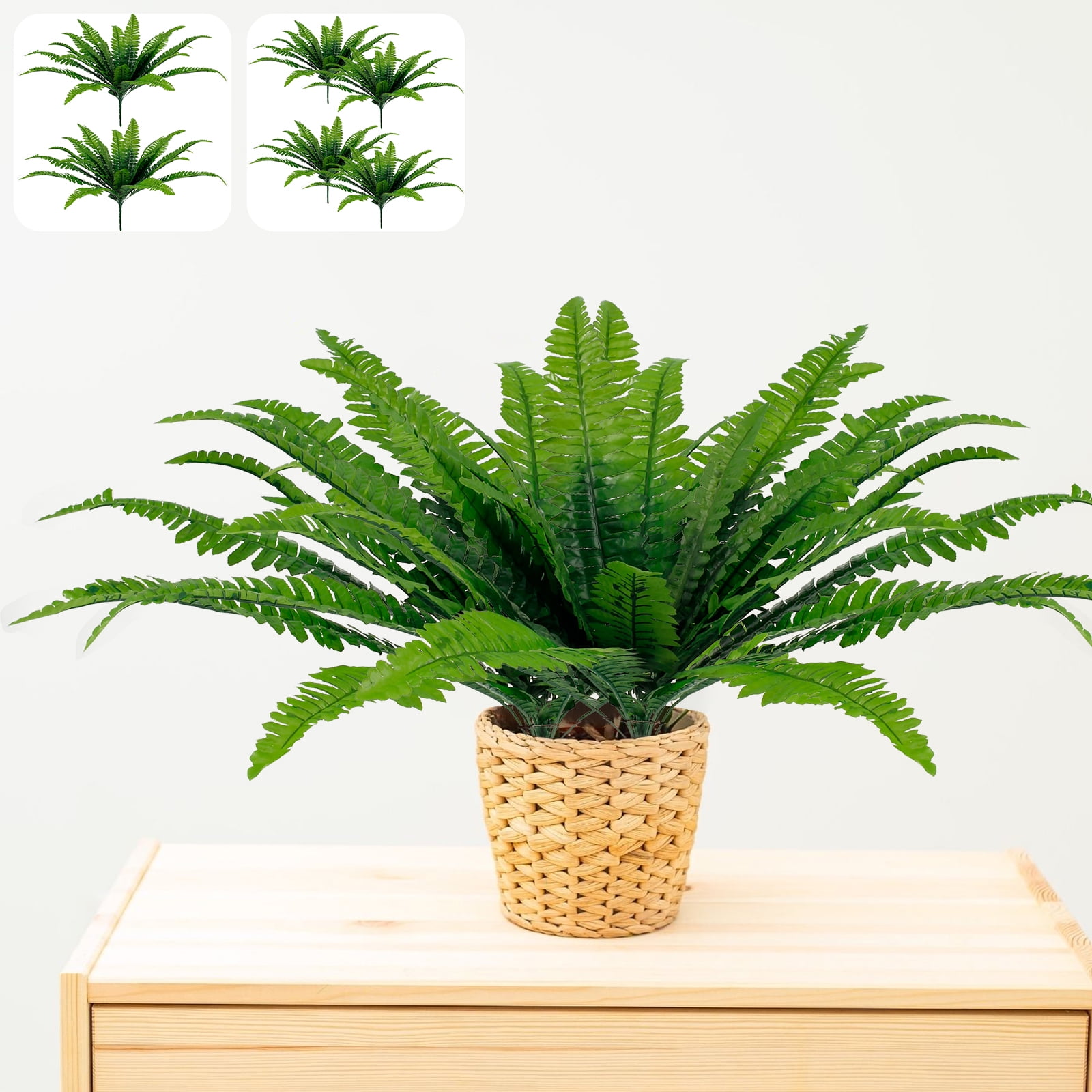 Pcapzz 2Pcs Artificial Boston Fern Lifelike Boston Ferns Plastic ...