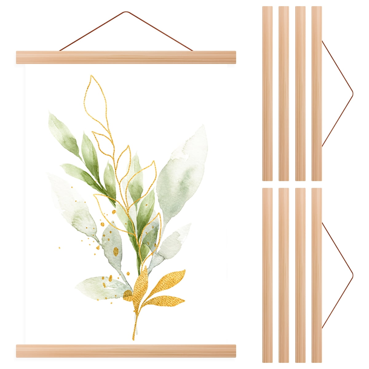 Pcapzz 2Pcs Magnetic Poster Hanger Frame,DIY Wood Poster Frame Teak ...