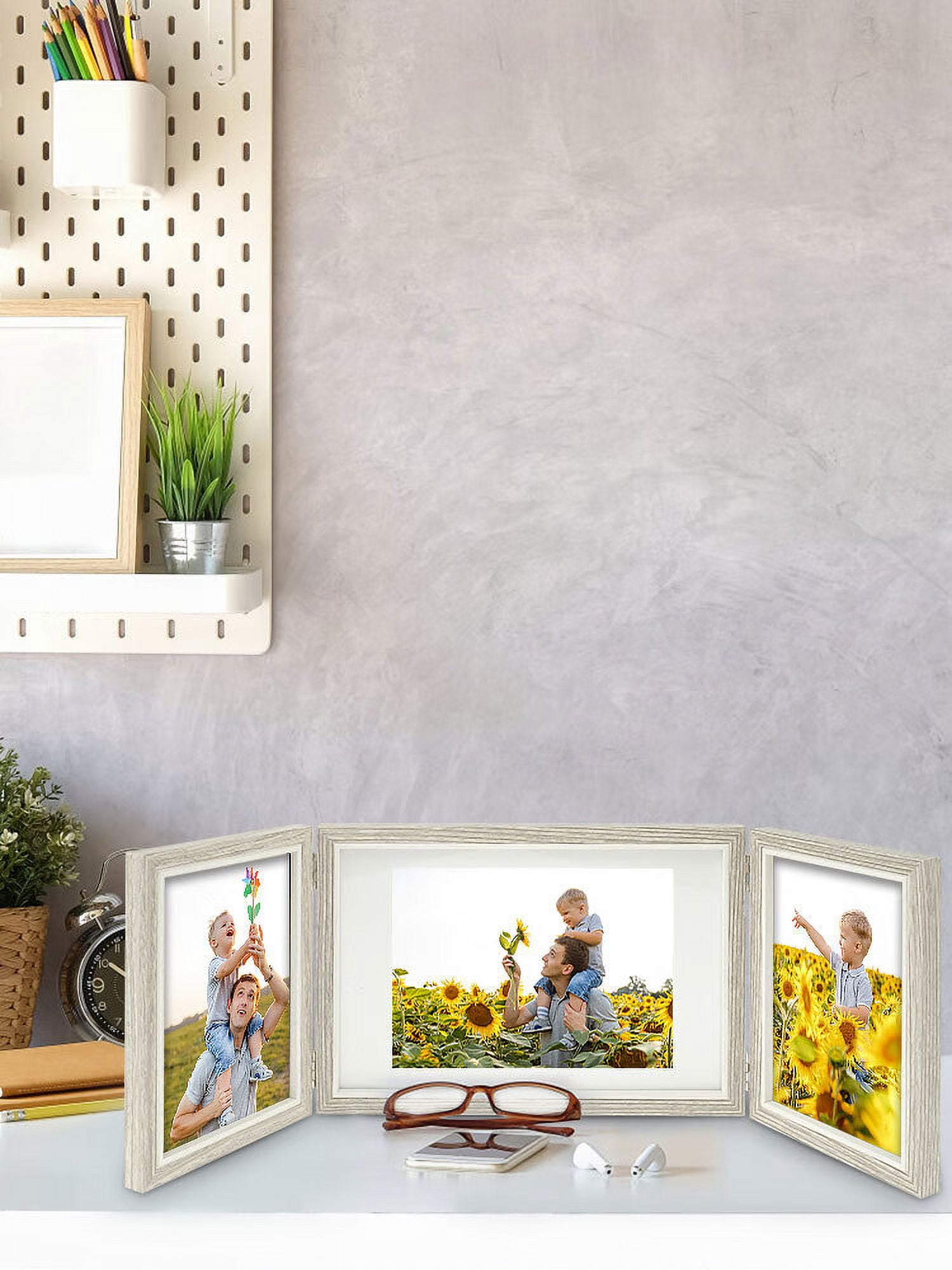 Pcapzz 3 Picture Frame Triple Hinged Photo Frames Nordic Style Wooden ...