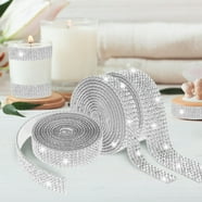 EANLOLY Silver Crystal Rhinestone Ribbon, Self-Adhesive, 4 Rolls, 2mm ...