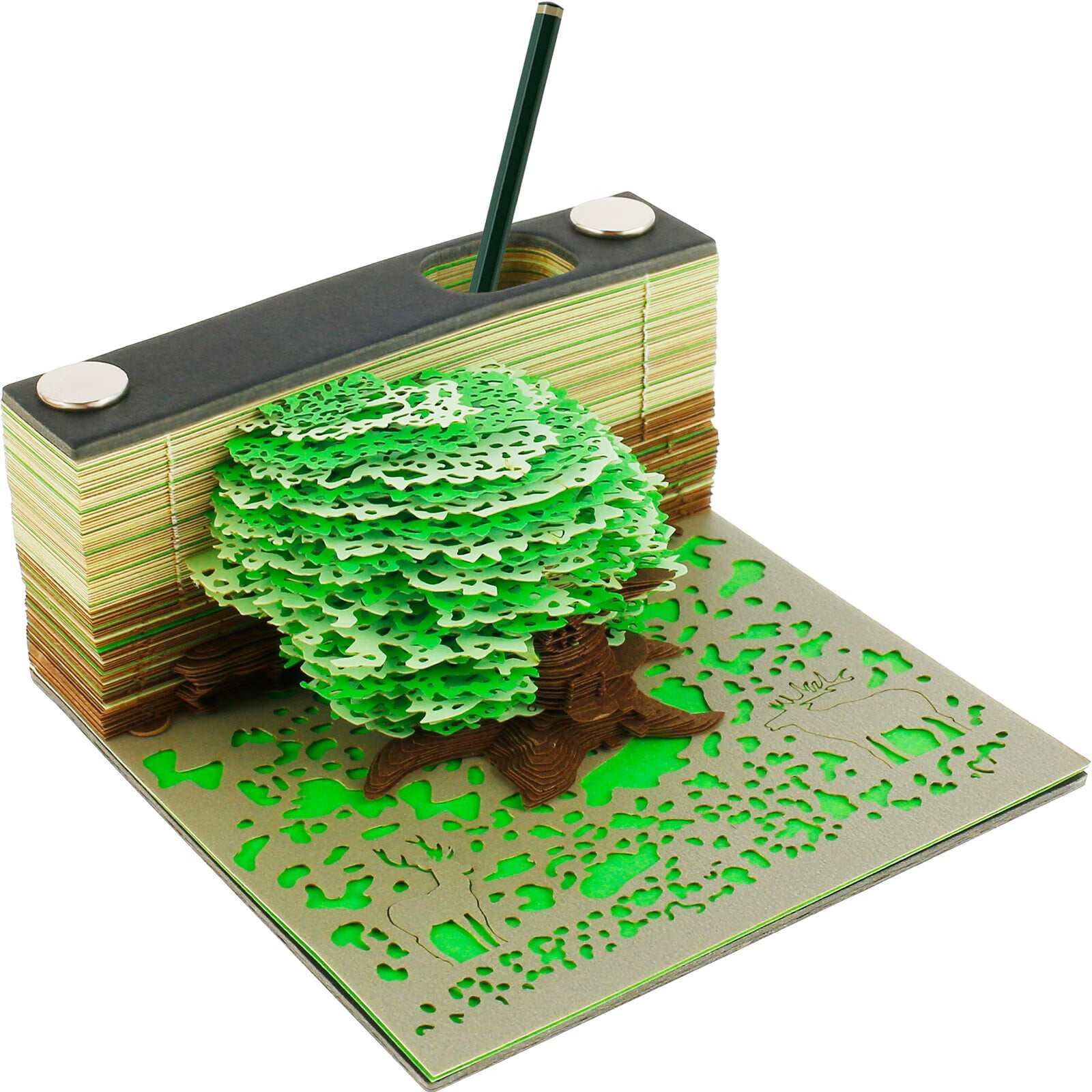 Pcapzz 3D Desk Note Pad 115 Pages Creative Tree Memo Pad with Pen ...