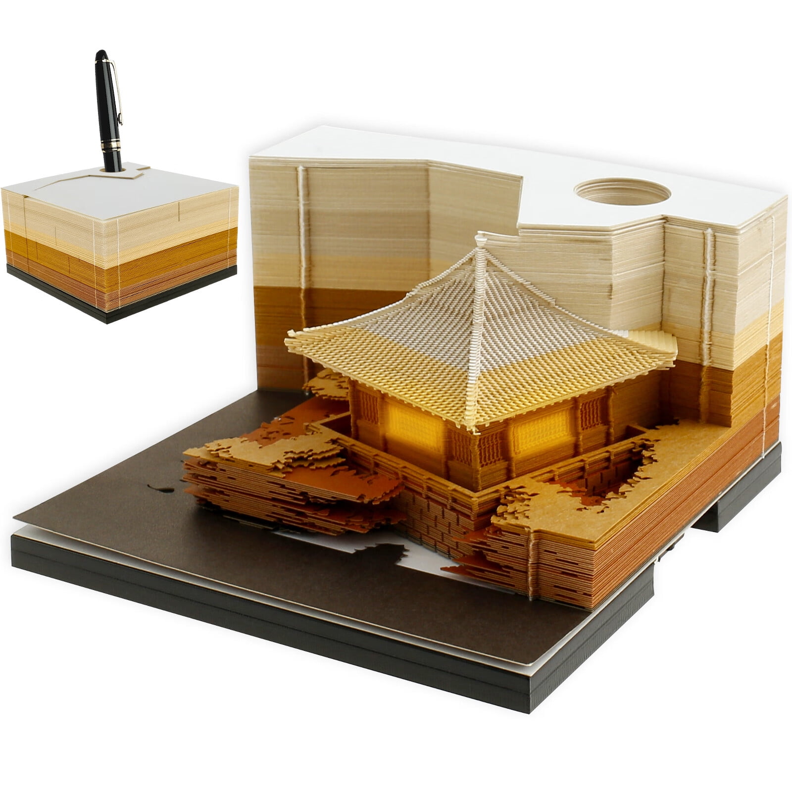 Pcapzz 3D Memo Pad 3D Desk Note Pad with LED Light Tear-Away 3D Art ...