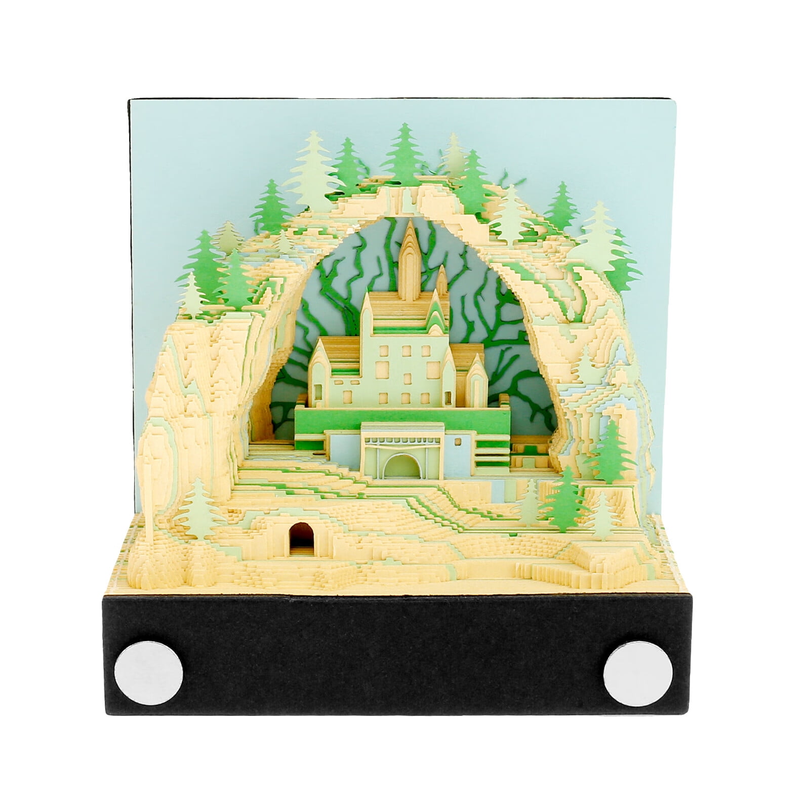 Pcapzz 3D Memo Pad,3D Desk Note Pad with Pen Holder Acrylic Cover Tear ...