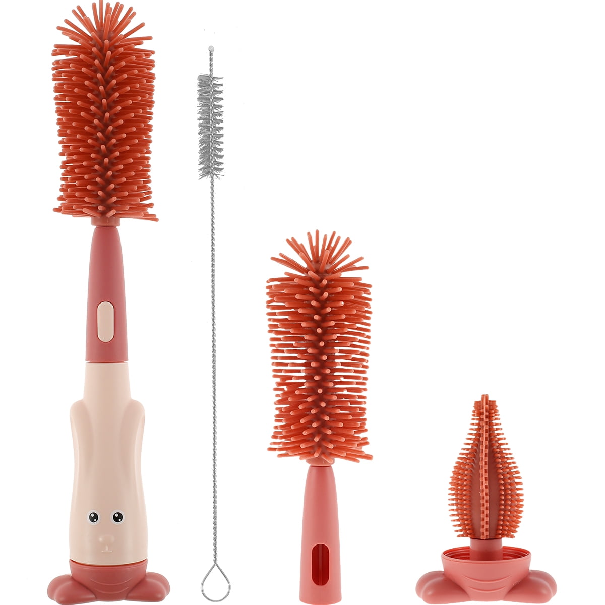 Pcapzz 3Pcs Baby Bottle Brush Set Lone Handle Silicone Bottle and Teat ...