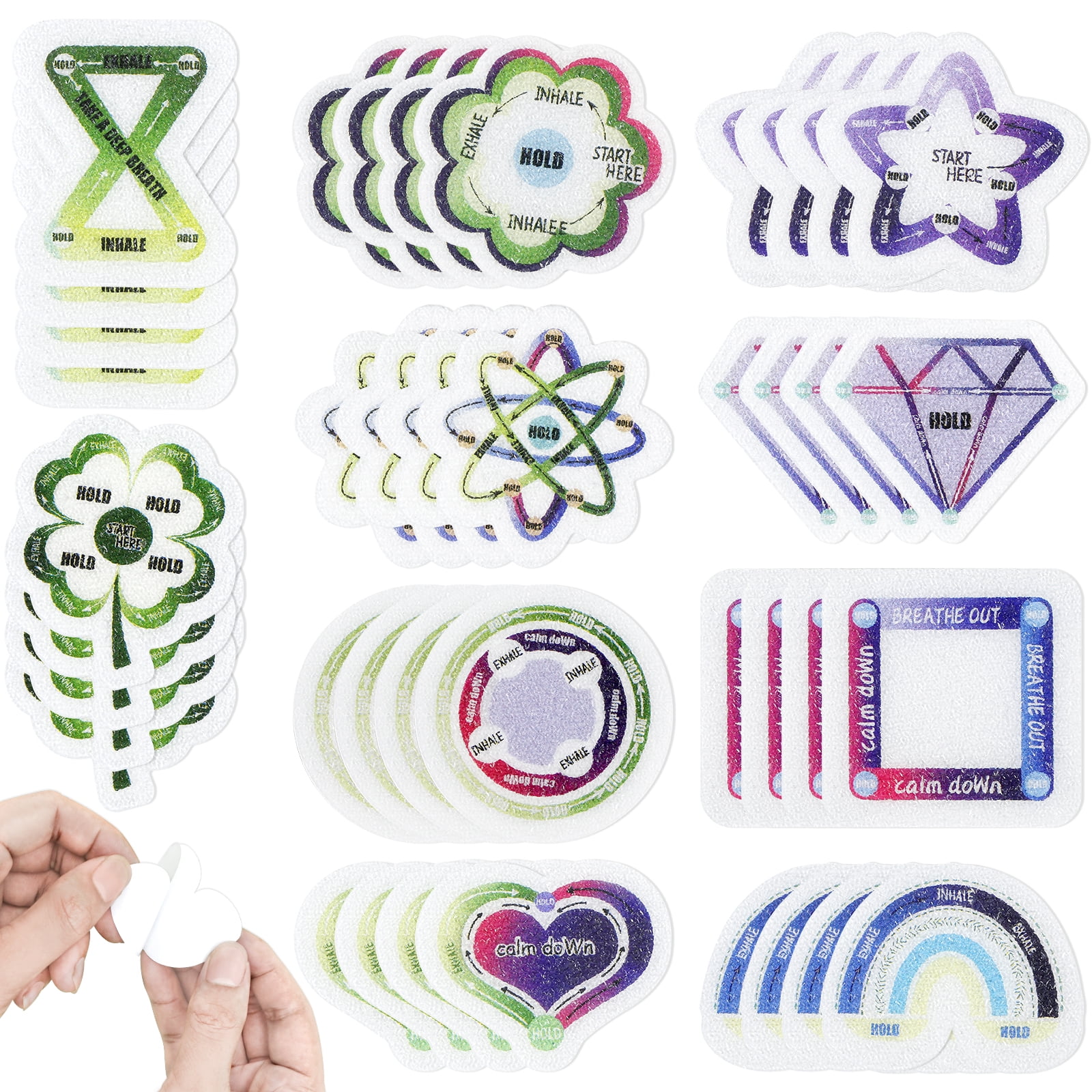Pcapzz 40Pcs Calm Stickers Set 10 Styles Reusable Tactile Rough ...