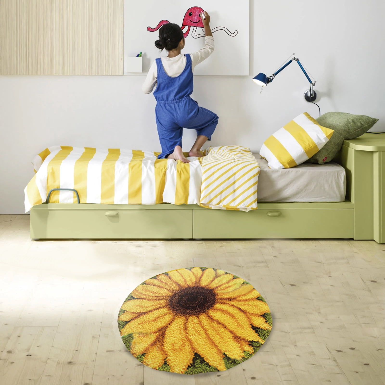 Pcapzz 50×50cm Latch Hook Rug Kit Sunflower Pattern Crochet Latch Hook ...