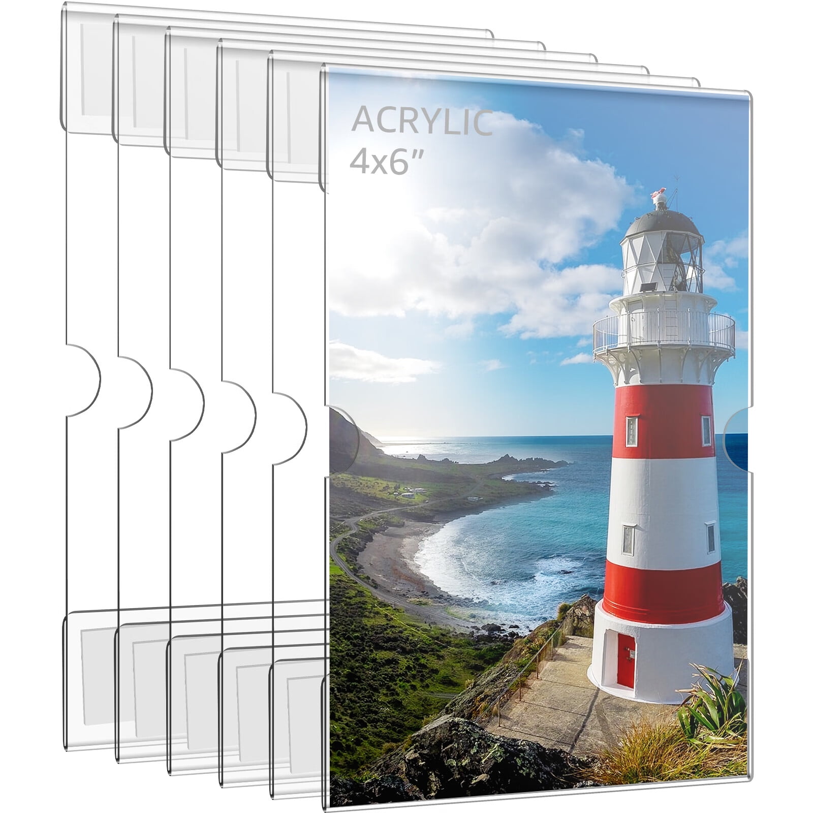 Pcapzz 6Pcs Acrylic Picture Frames 4 x 6 inch Clear Photo Frame for ...