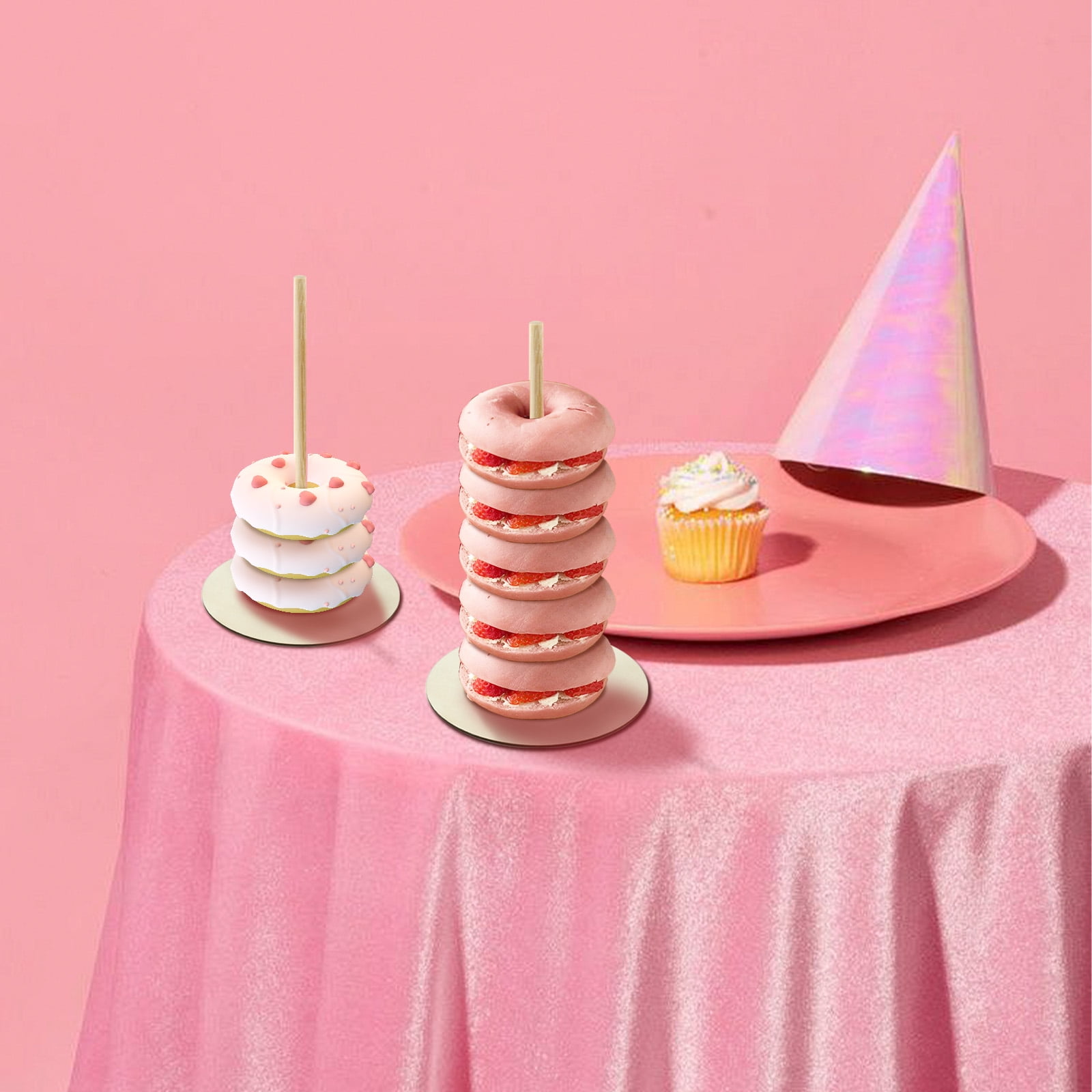 Pcapzz 6Pcs Donut Stand Holder for Dessert Table Space-Saving Wood ...