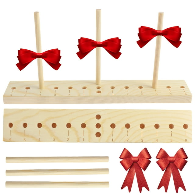 Pcapzz Adjustable Wooden Ribbon Bow Maker Wooden Bow Making Tool Bow ...