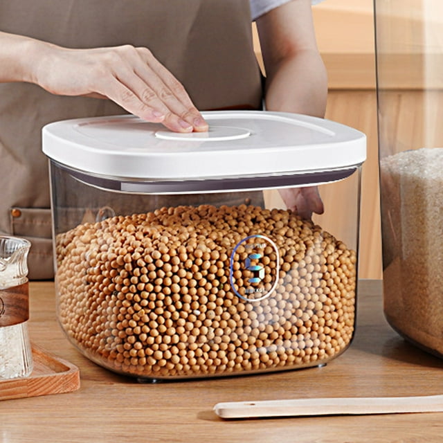 Pcapzz Airtight Rice Container with Lid Measuring Cup 10 Lbs Sealed ...