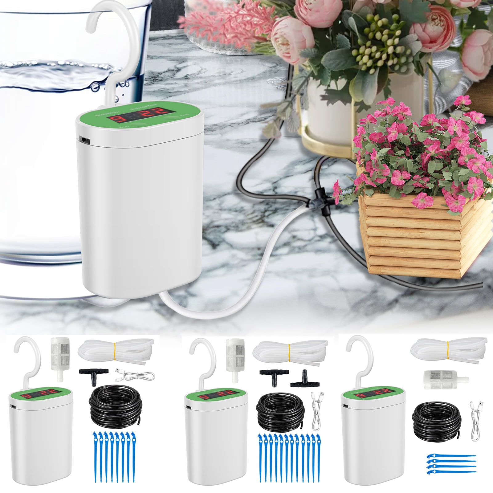 Pcapzz Automatic Drip Irrigation Kit with Timer IP67 Waterproof Auto ...