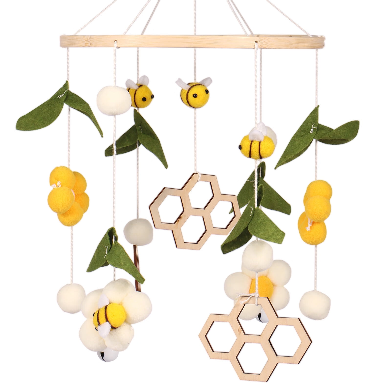 Pcapzz Baby Crib Mobile Wind Chime Bed Bell,Bamboo Wood Soothing ...