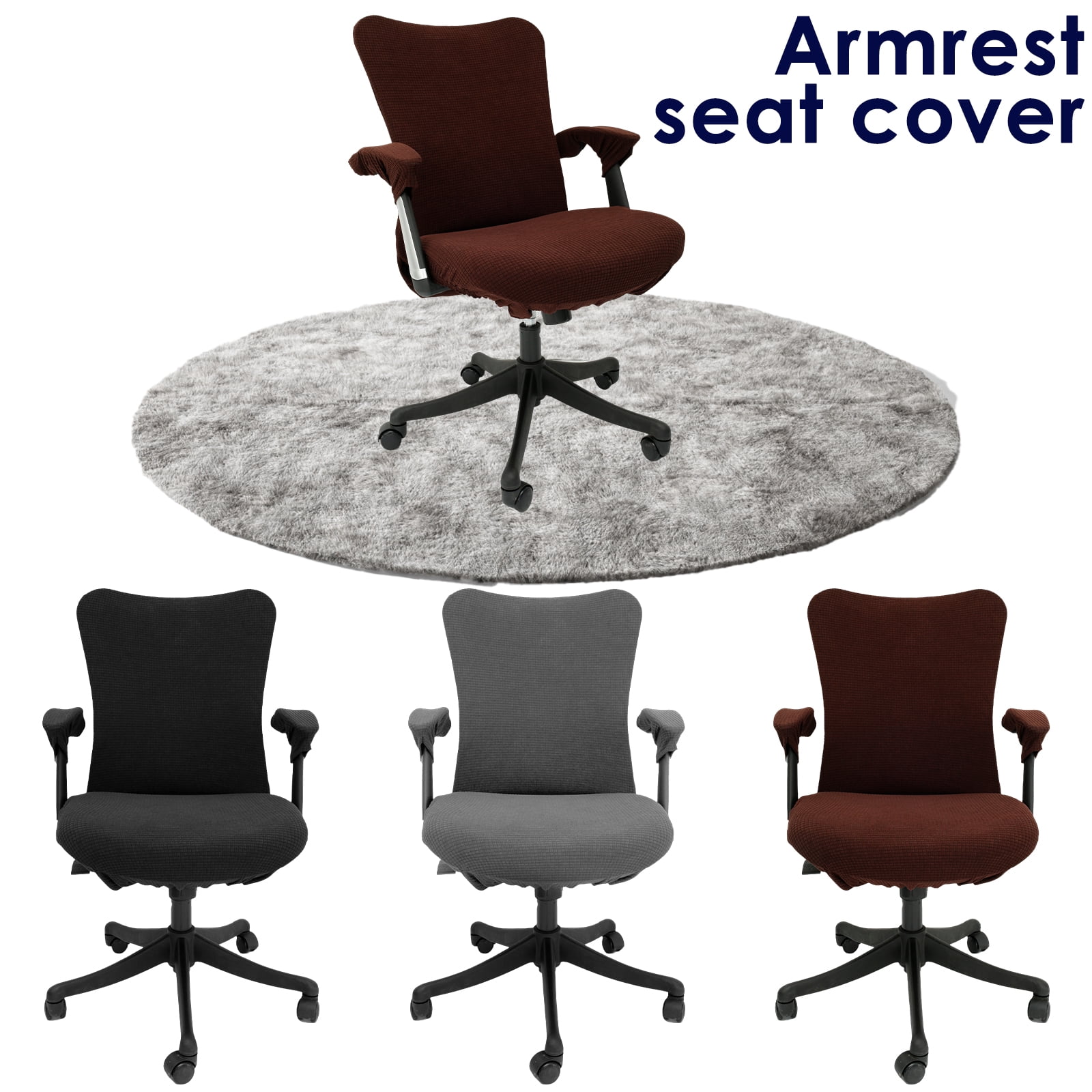 Pcapzz Computer Office Chair Cover with Armrest Stretch Desk Chair ...