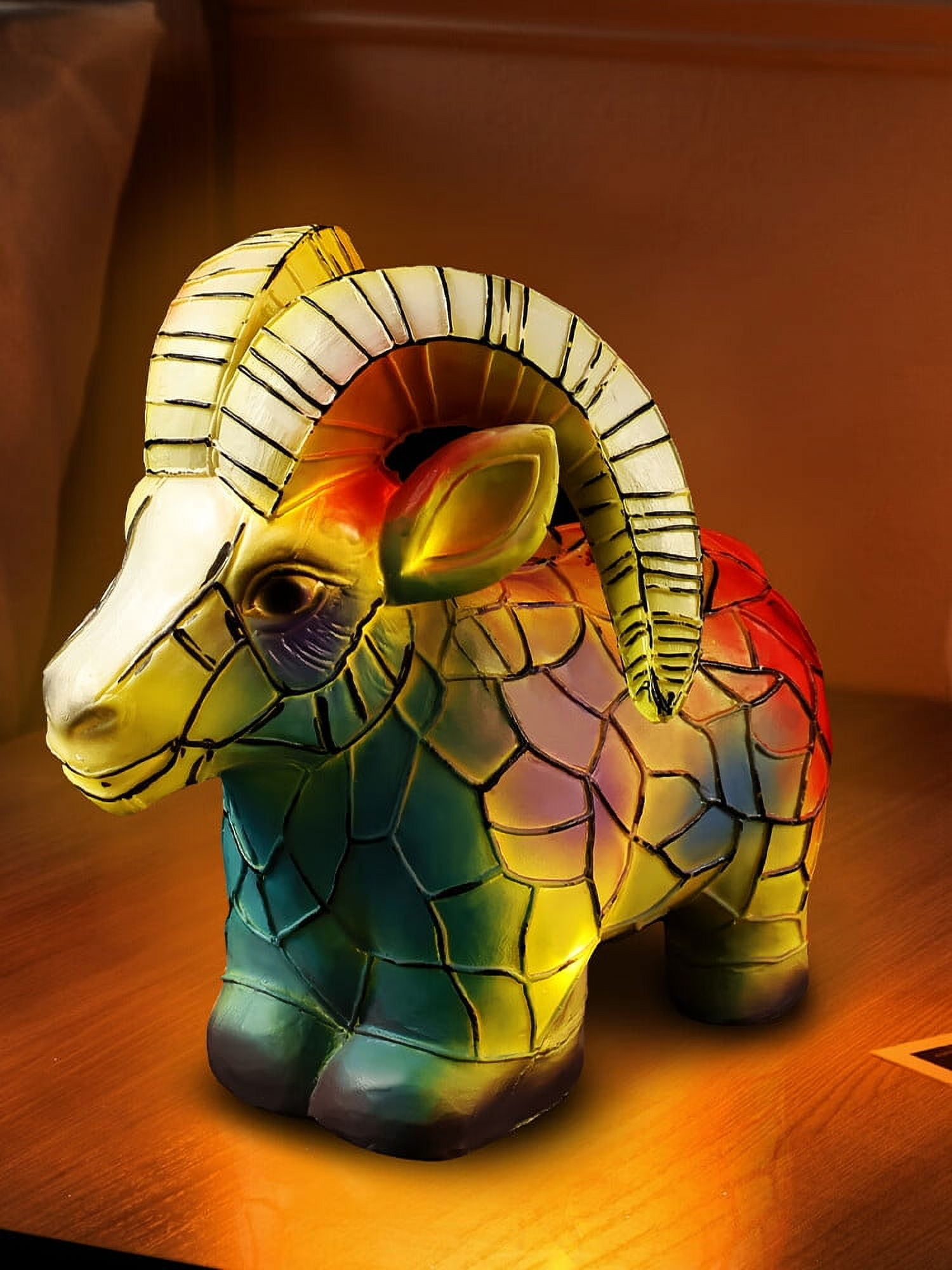 Pcapzz Creature Table Lamp Resin Stained Glass Creature Lamp Retro ...