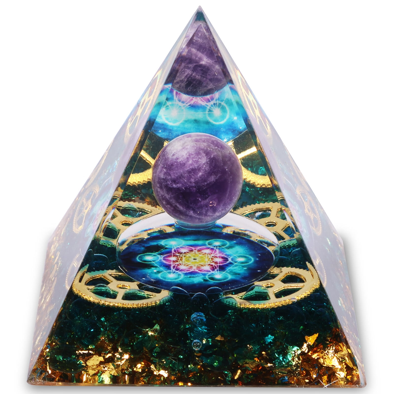 Pcapzz Crystal Pyramid Handmade Chakra Pyramid Fortune Reiki Pyramid ...