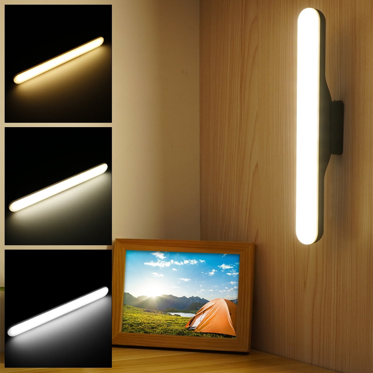 Pcapzz Dimmable Touch Tap Light Bar,Rechargeable Wall Mounted LED ...