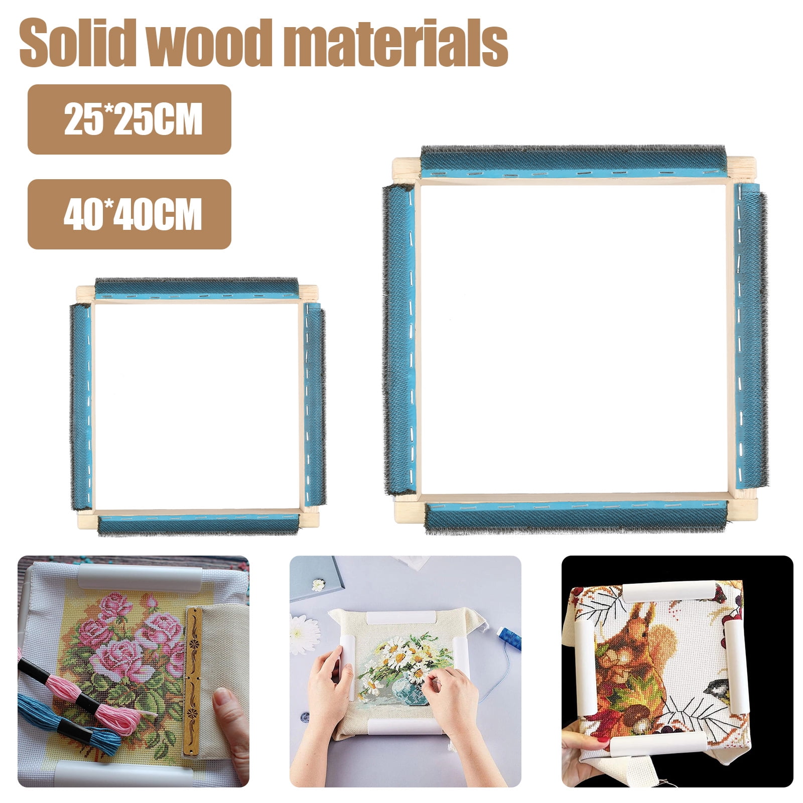 Pcapzz Embroidery Strip Frame Embroidery Frame,Solid Wood Square Rug ...
