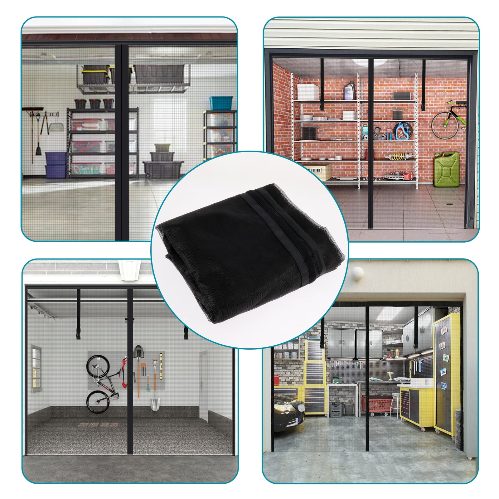 Pcapzz Garage Door Screen 16 x 7 FT Magnetic Garage Screen Doors ...