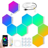 Hinzonek 8pcs Hexagon Lights with Remote, Smart DIY Hexagon Wall Lights ...