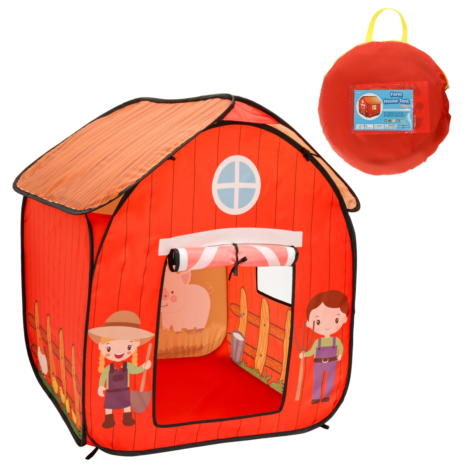 Pcapzz Kids Play Tent Pop Up Barn Play Tent No Installation Foldable ...