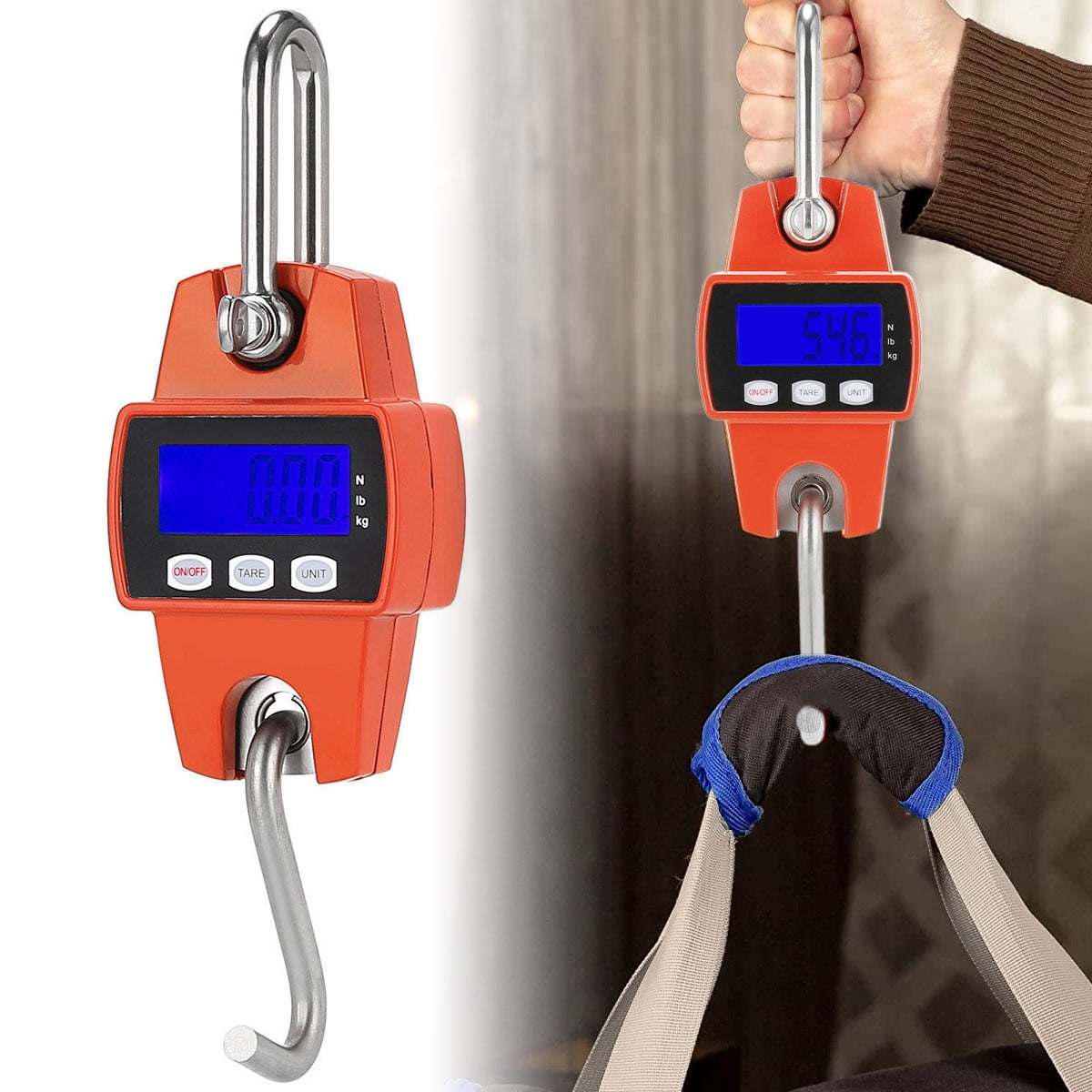 Pcapzz Mini Crane Scale,LCD Digital Heavy Duty Hanging Hook Scale ...