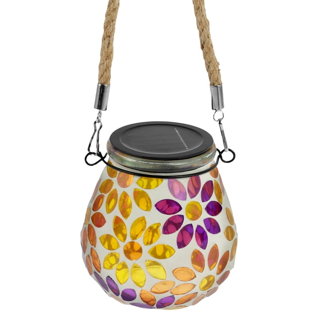 Pcapzz Mosaic Solar Lantern Outdoor IP65 Waterproof Hanging Solar ...
