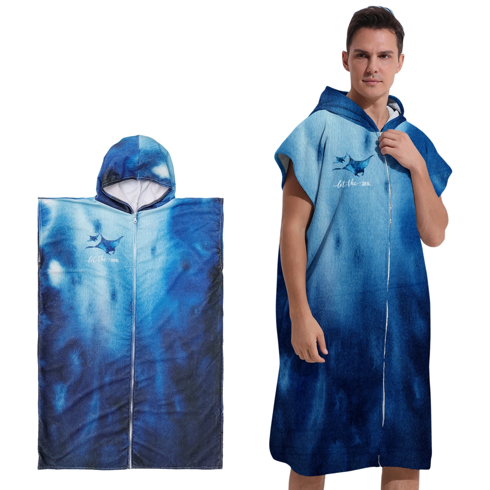 Pcapzz Quick Dry Surf Poncho Changing Robe Soft Microfiber Towel Poncho ...