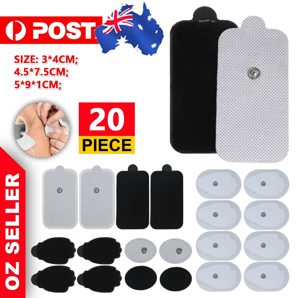 Pcapzz Snap Electrodes Pads 20pcs Reusable Self Adhesive Electrode Pads ...