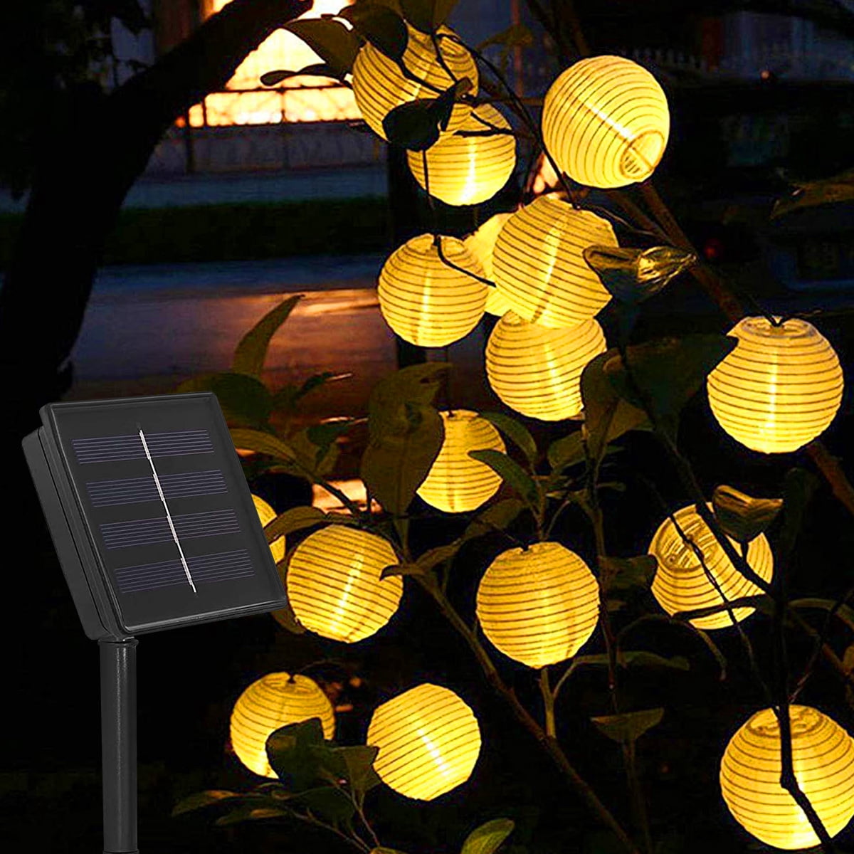 Pcapzz Solar Garland Lantern Waterproof Solar String Lights LED Outdoor ...
