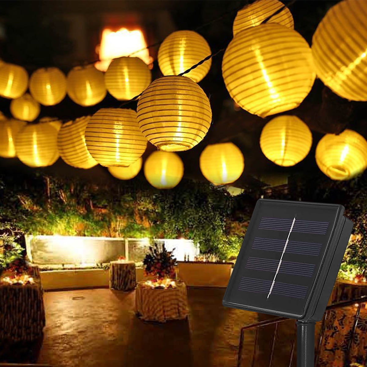Pcapzz Solar Garland Lantern Waterproof Solar String Lights LED Outdoor ...