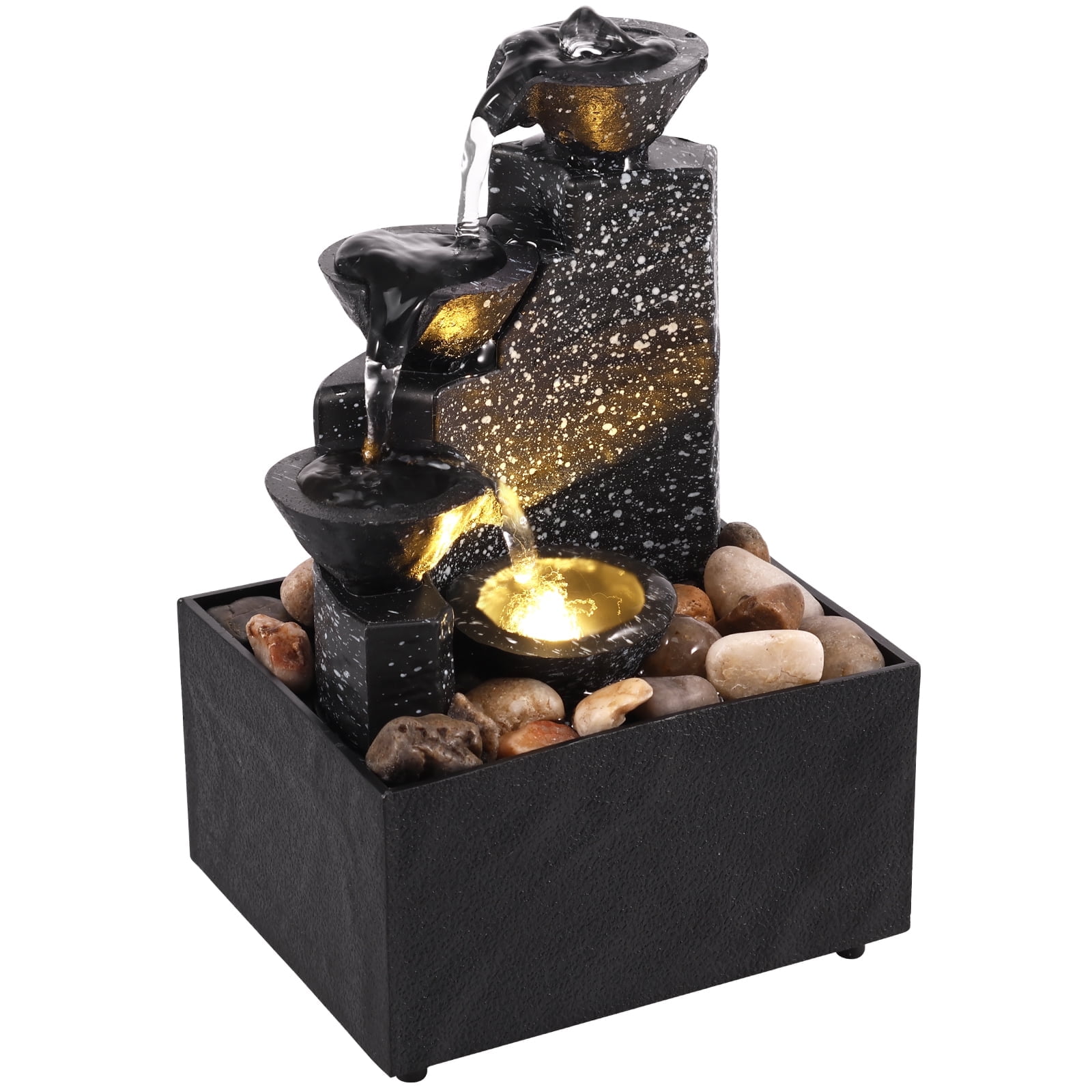 Pcapzz-Tabletop-Fountain-Waterfall-Desktop-Relaxation-Meditation-Soft ...