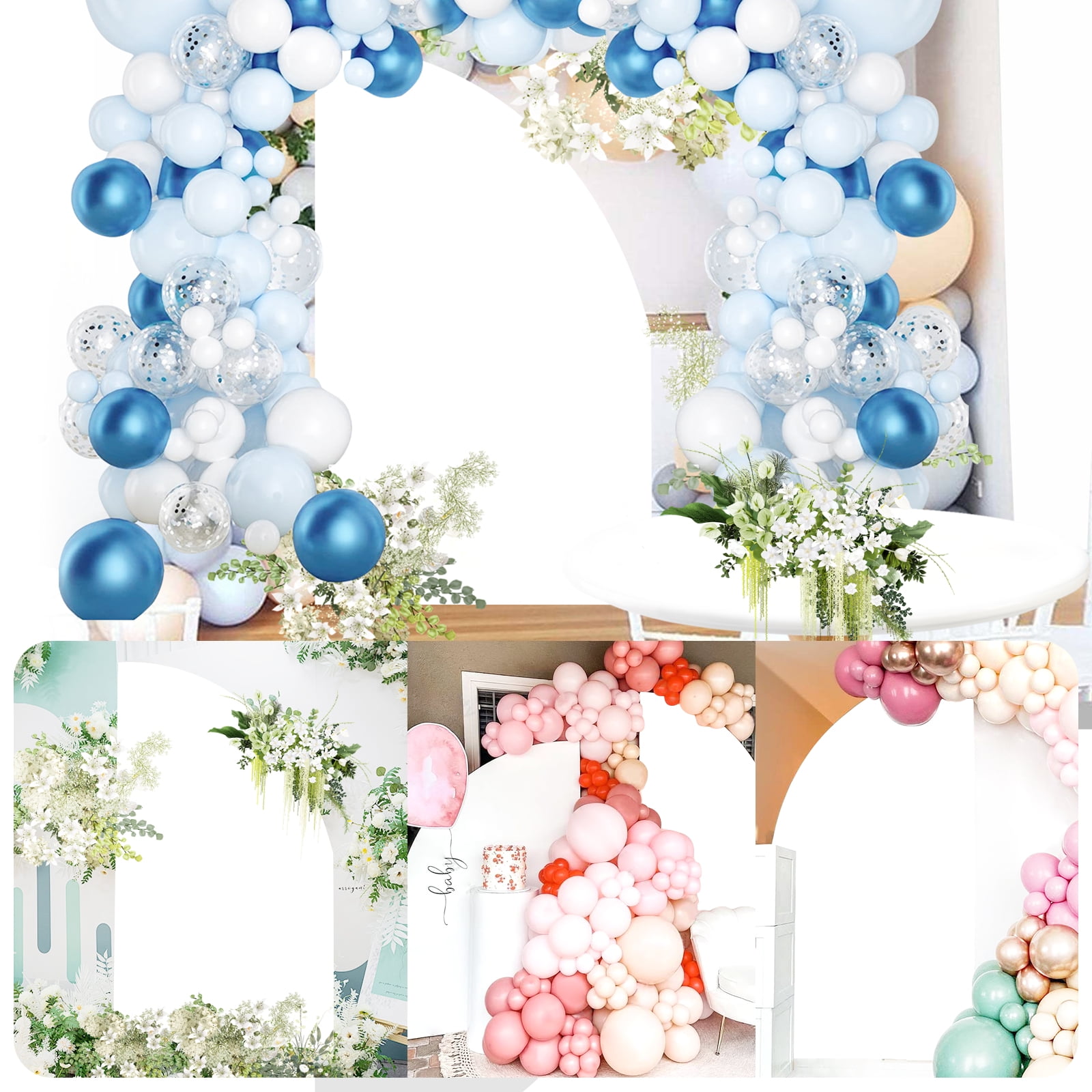 Pcapzz Wedding Arch Cover Double Sided Arch Backdrop Cover Half Moon ...