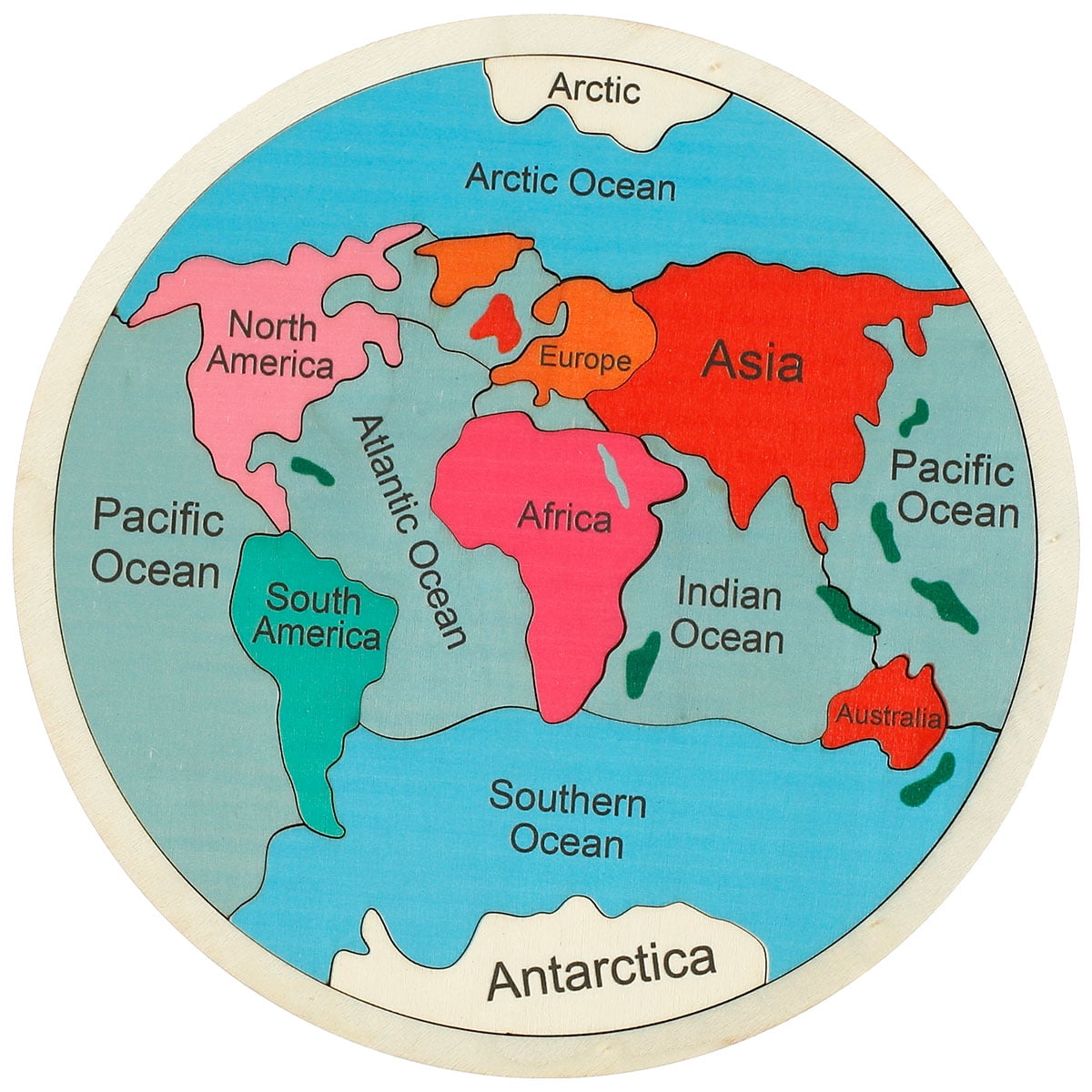 Pcapzz World Map Puzzle Wooden World Jigsaw Puzzle Round Geography ...