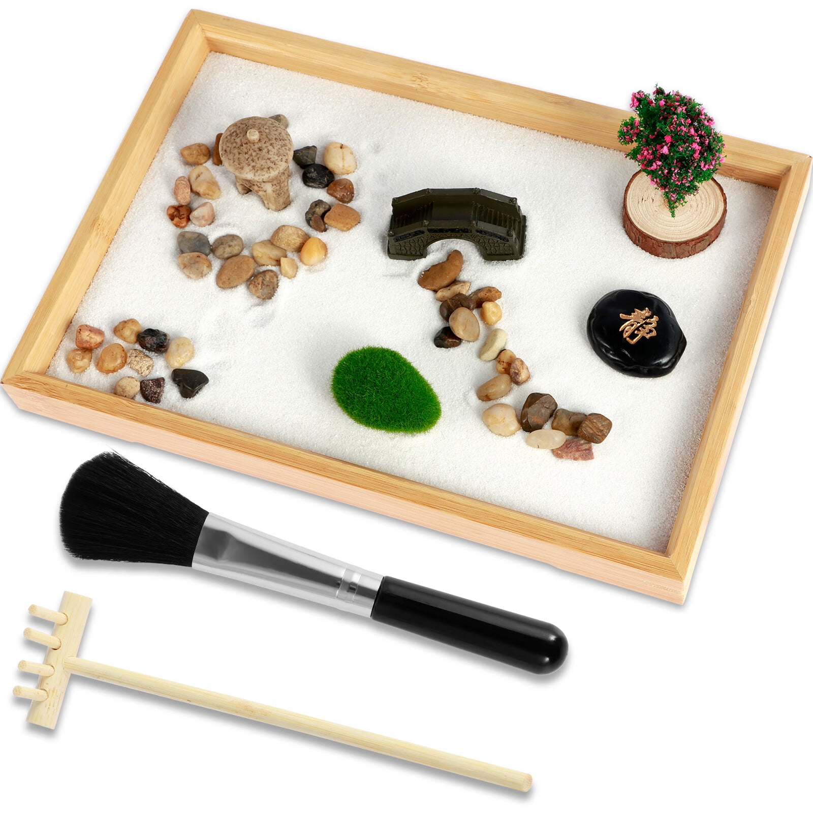 Pcapzz Zen Garden Kit DIY Zen Sand Set Mini Desktop Zen Decor Garden ...