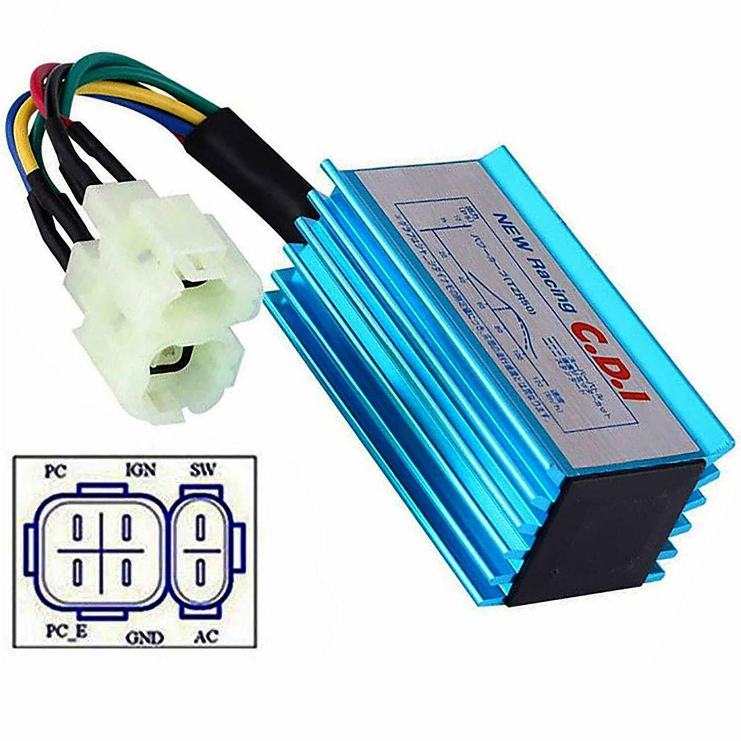 6 PIN Eliminate Rev-Limit Racing AC CDI Ignition Box for Moped ATV Pit ...