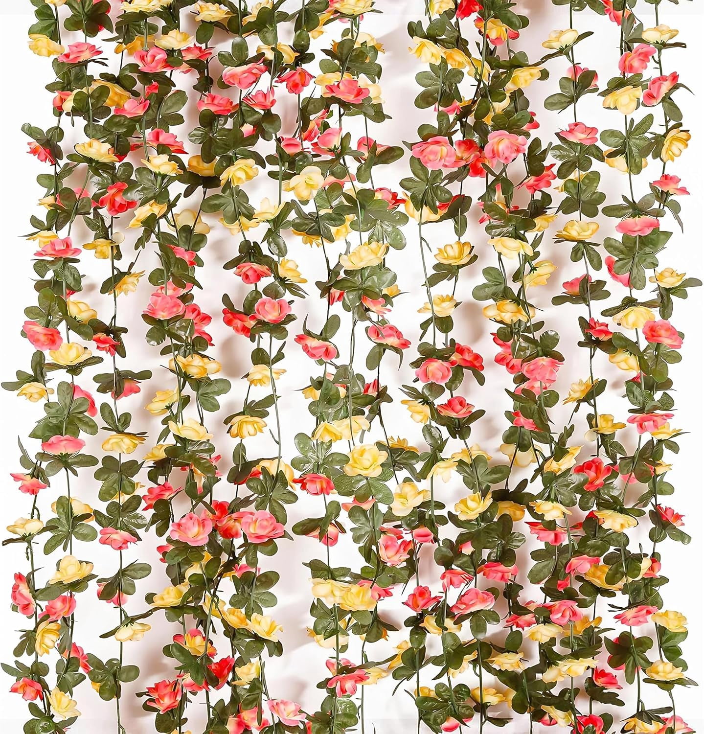 Pcs 41FT Pink Flower Garland Artificial Rose Arch Vines Fake Spring ...