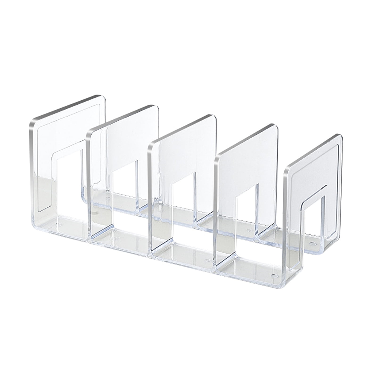 Pcs Desk Bookend Acrylic Book End 4 Section Book Organiser Stand ...