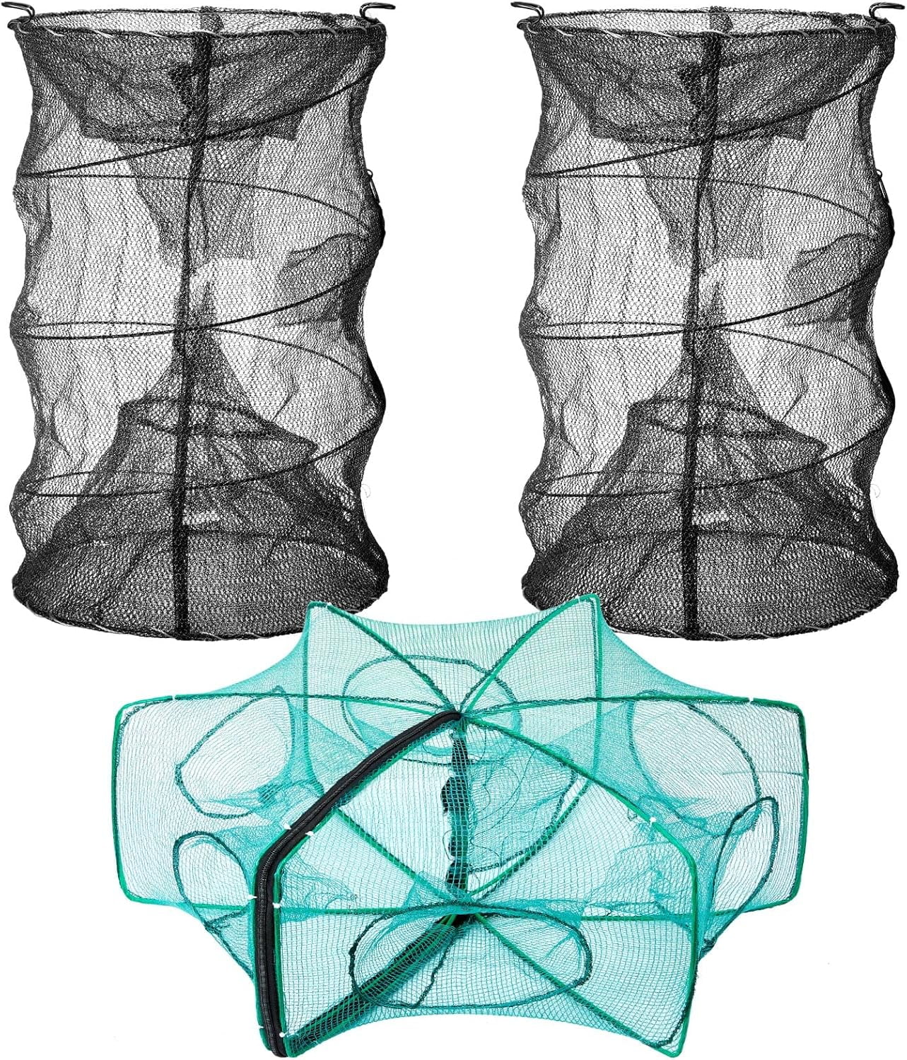 Pcs Minnow Trap, Include Fishing Bait Trap Cylindrical Hexagon Crab Crawfish Trap, Lobster ...