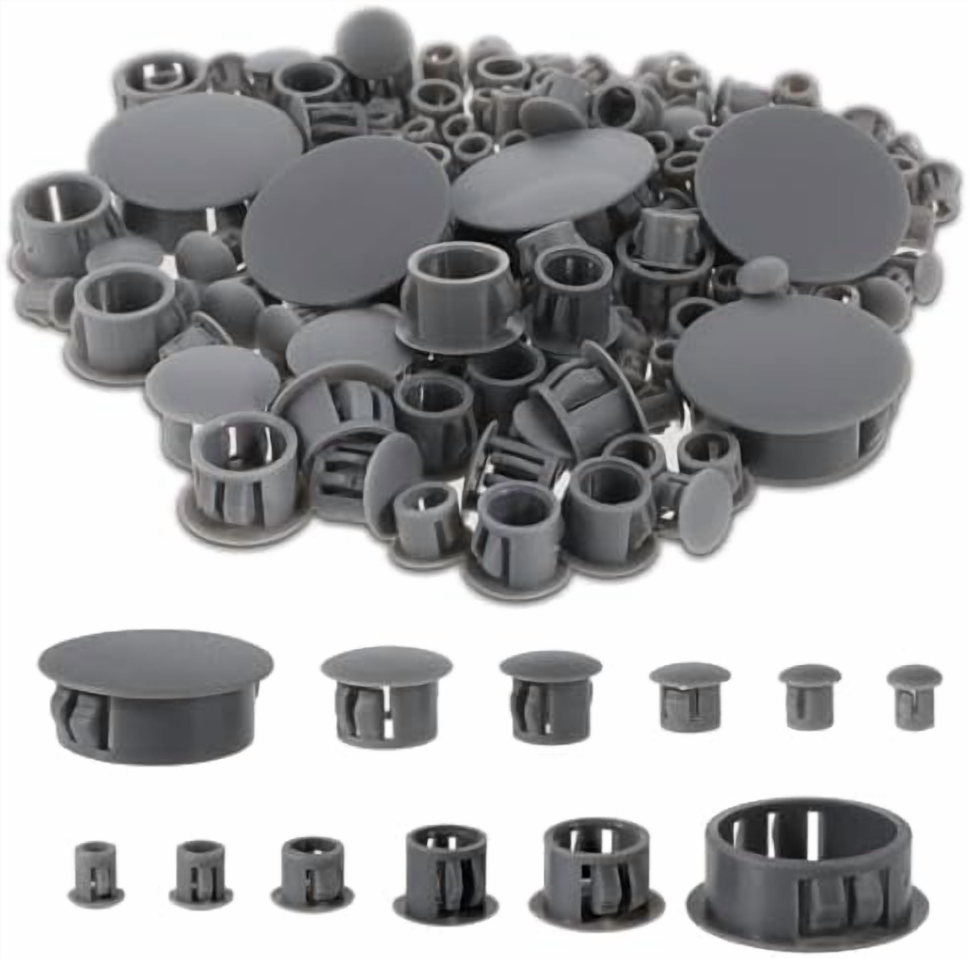 Pcs Plastic Plugs for Round Holes, Plastic Hole Plugs Grey Nylon Hole ...