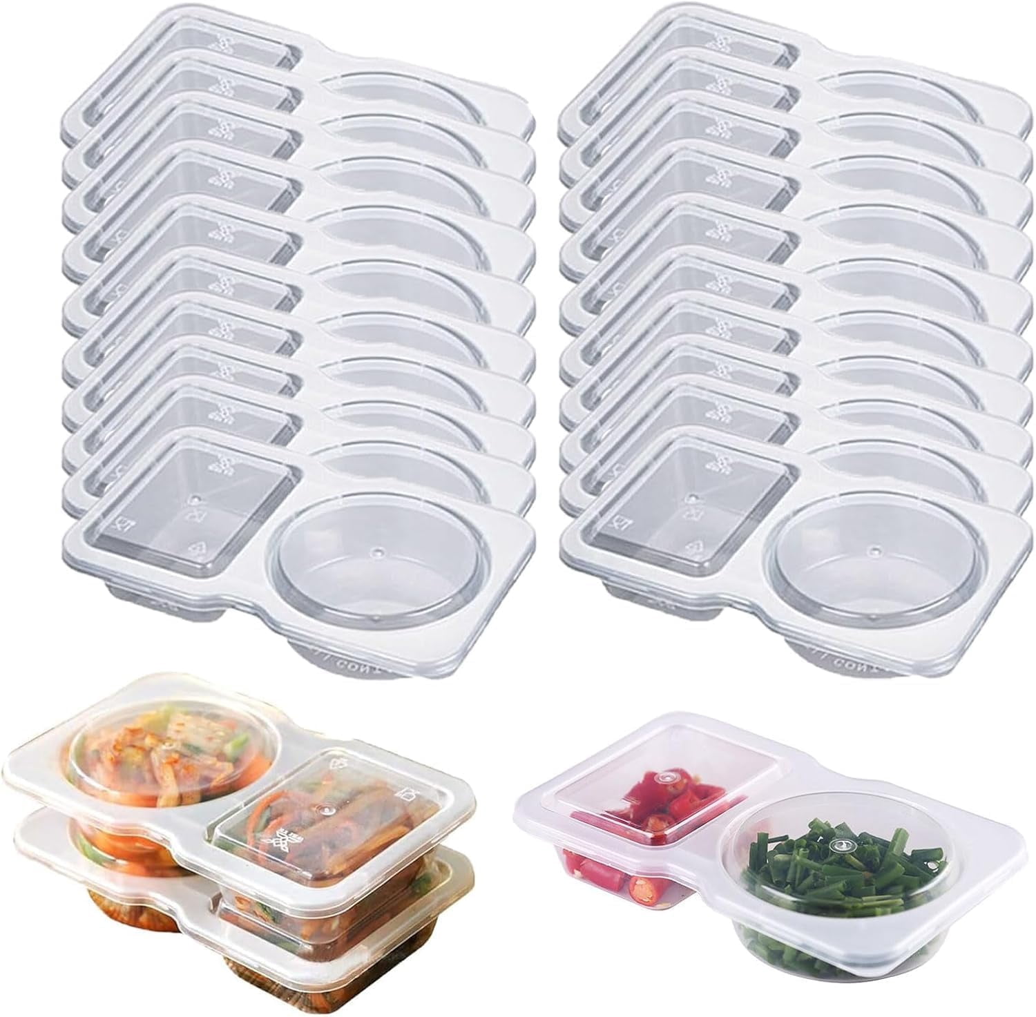 Pcs Reusable Snack Container, Condiment Containers with Lid ...