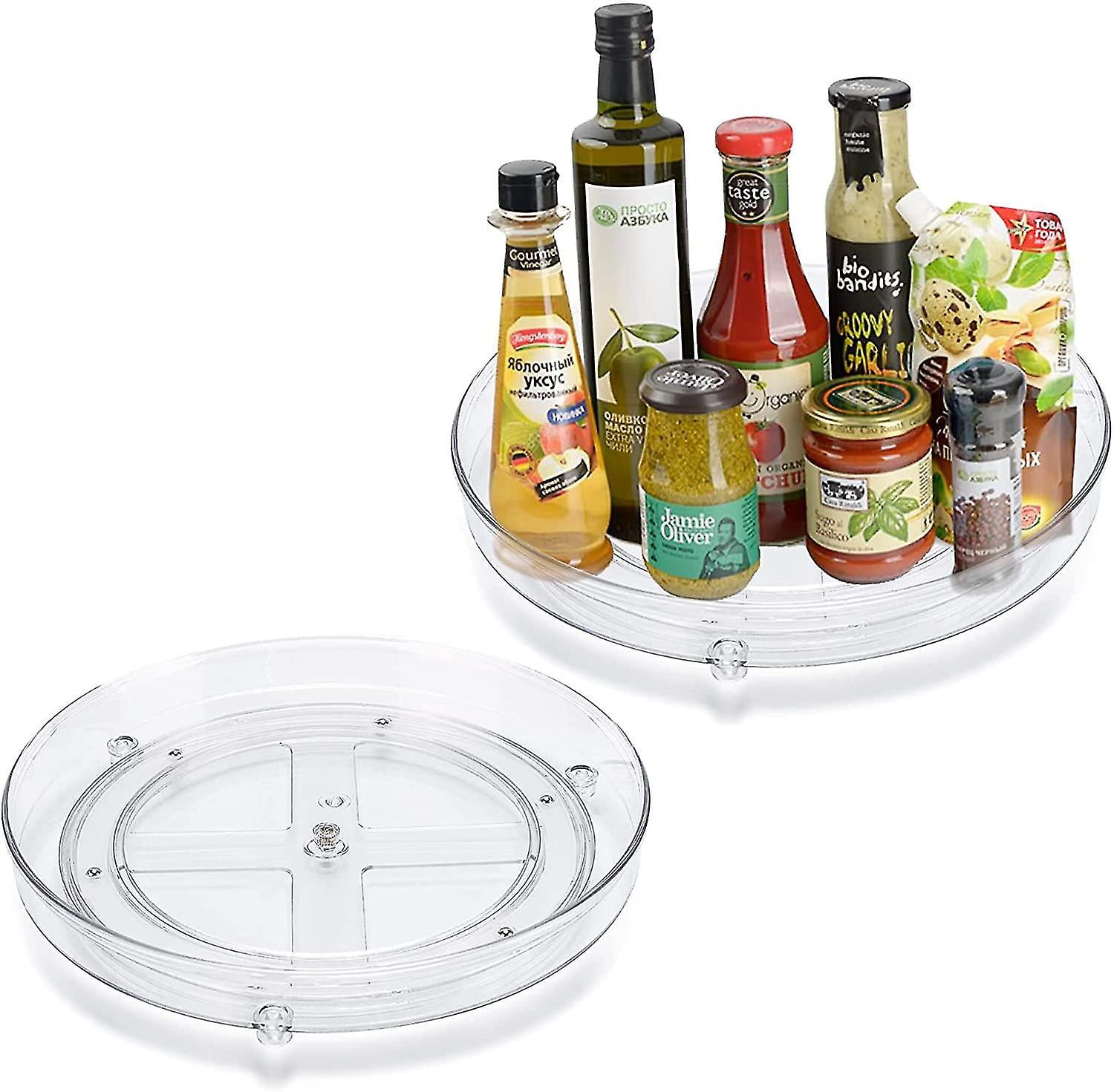 Pcs Revolving Tray, 23cm Spice Rack Organizer, Kitchen Storage ...