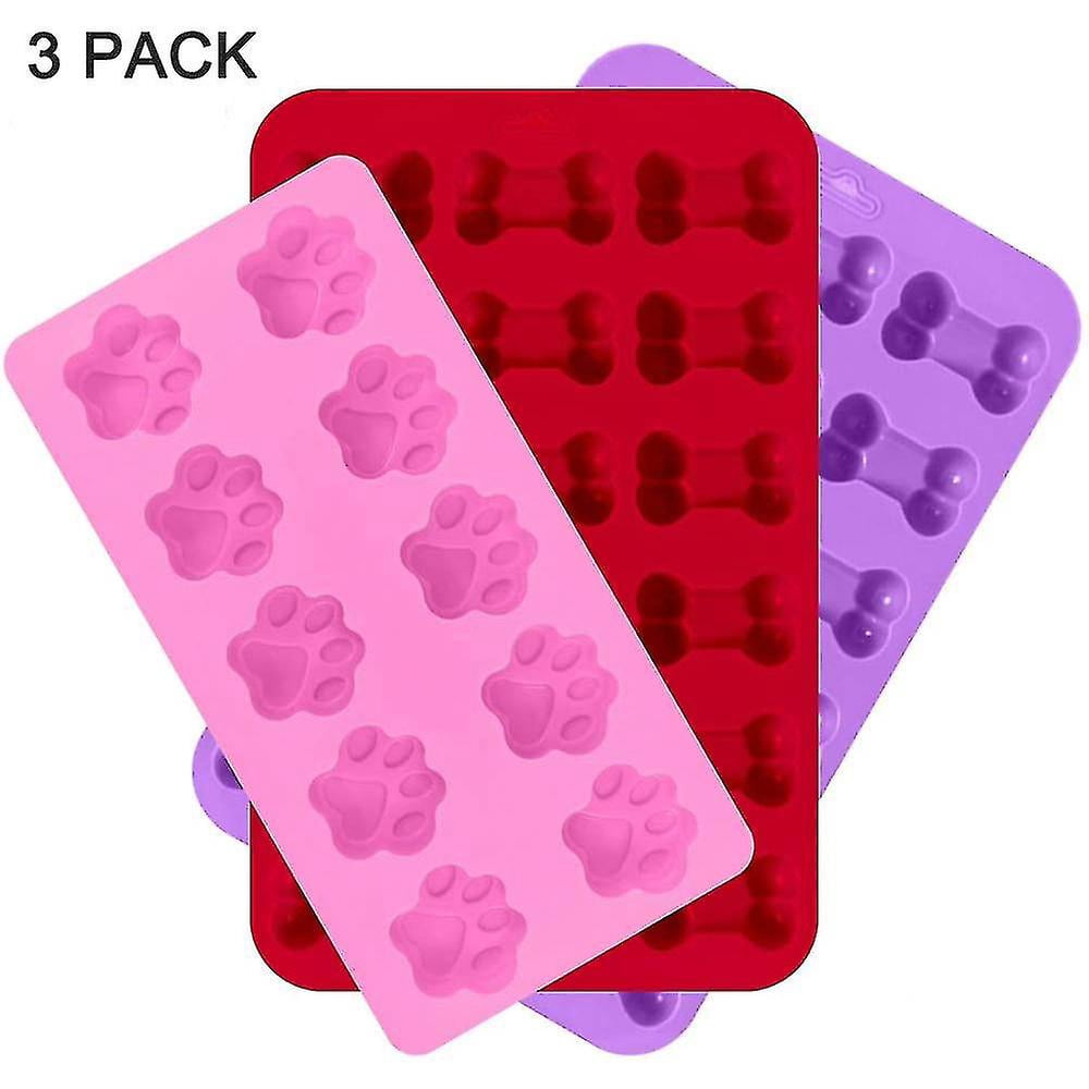 Pcs Silicone Molds Puppy Dog Paw And Bone Shaped Reusable Ice Candy ...