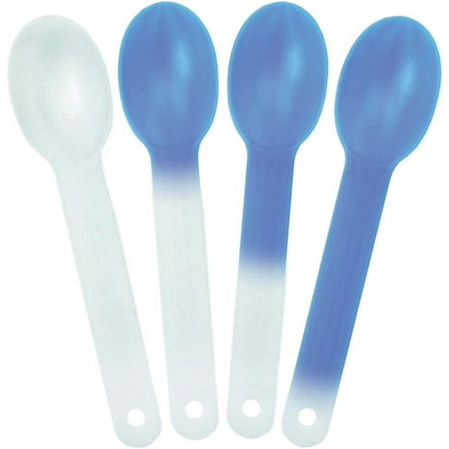 Pcs] XL Color Changing Plastic Spoons - From White To Blue Color when ...