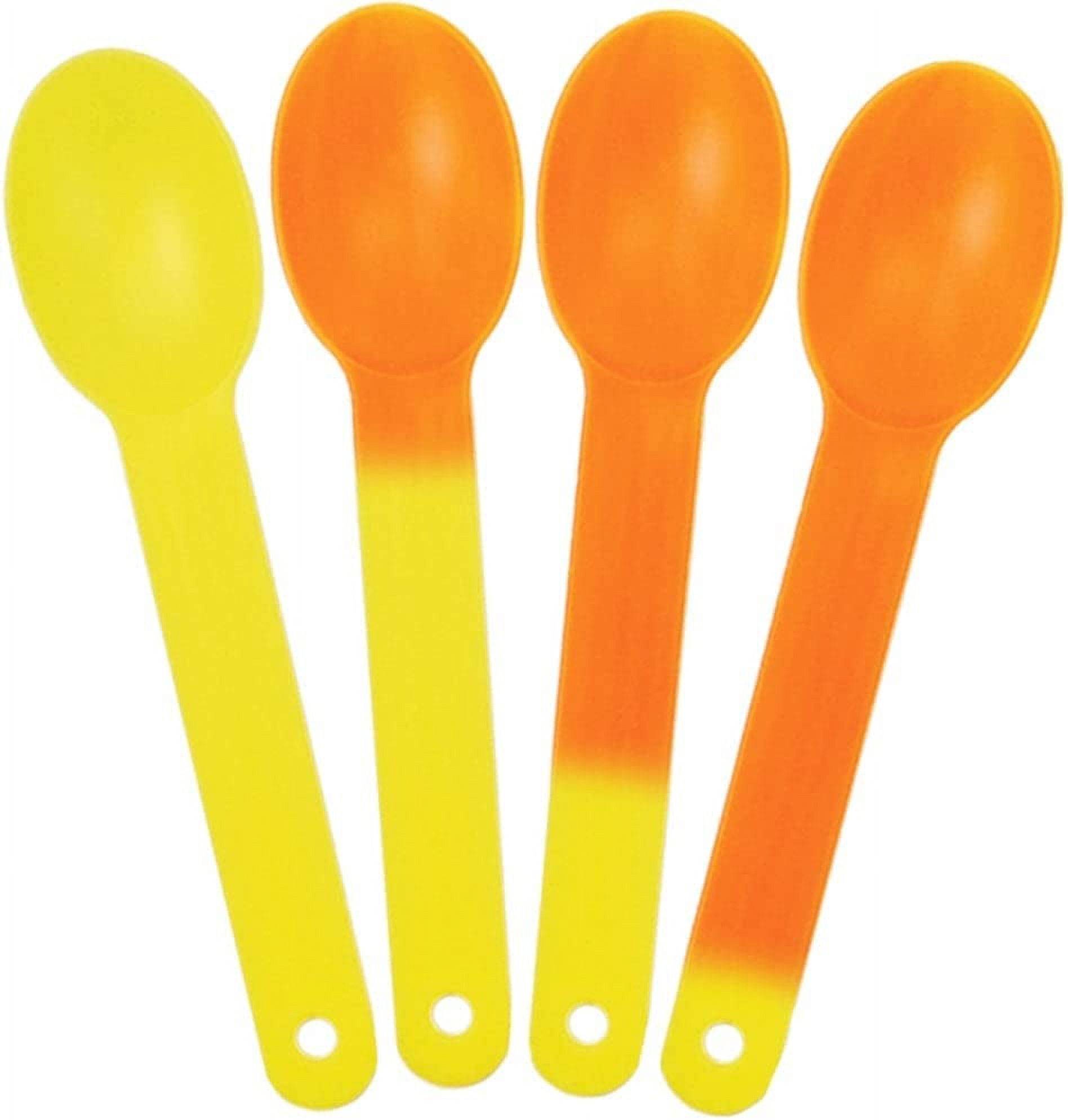 Pcs] XL Color Changing Plastic Spoons - From Yellow to Orange Color ...
