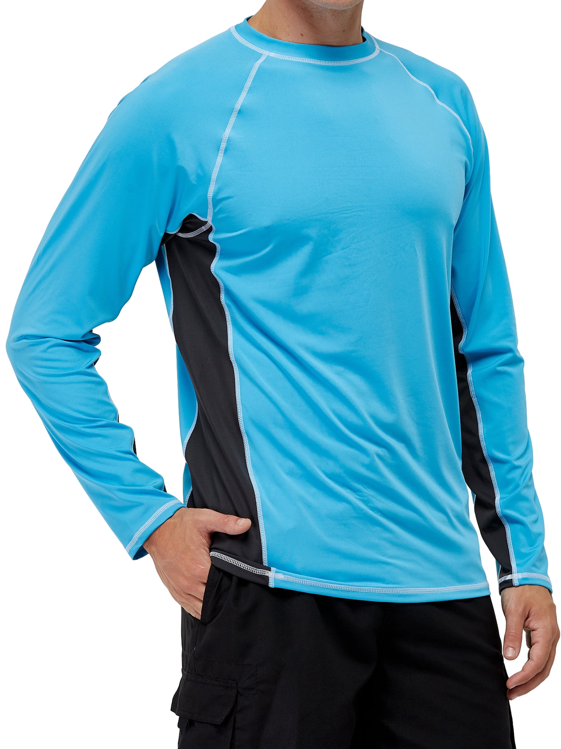Weilanxin Long Sleeve Swim Shirts for Men Sun Protection Shirt Running ...