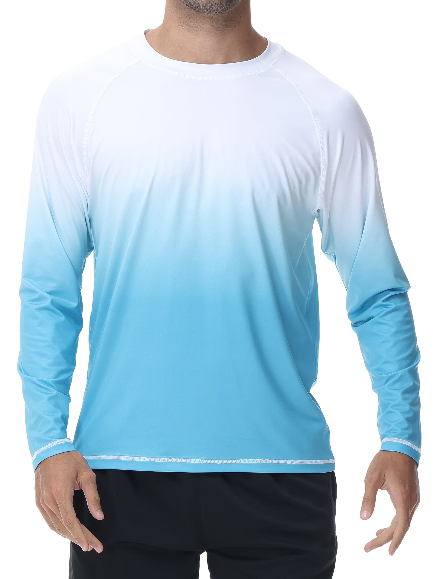 Weilanxin Long Sleeve Swim Shirts for Men Sun Protection Shirt Running ...