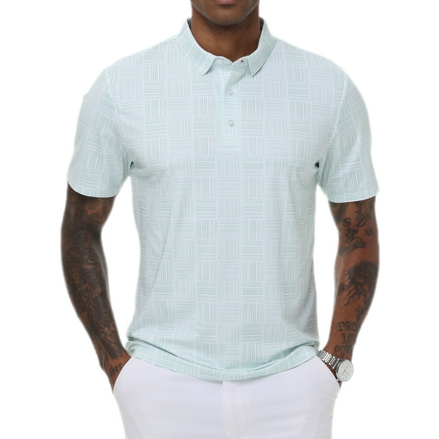 Weilanxin Men's Golf Polo Shirts Short Sleeve Striped Performance ...