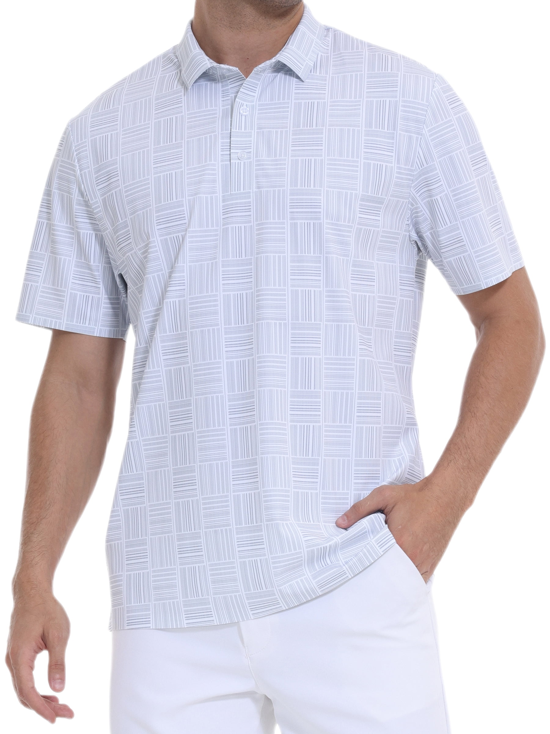 Weilanxin Men's Golf Polo Shirts Short Sleeve Striped Performance ...