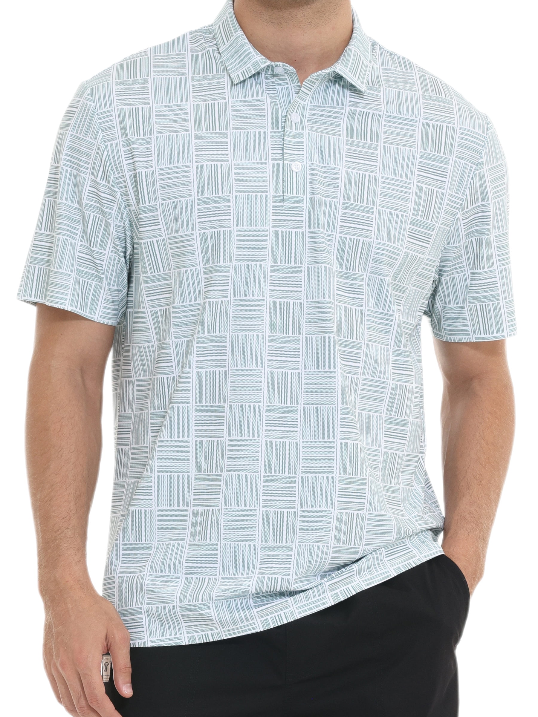 Weilanxin Men's Golf Polo Shirts Short Sleeve Striped Performance ...